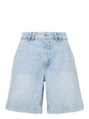 FRAME The Trouser Denim Bermuda Shorts - Blue