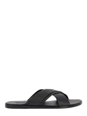 TOM FORD Preston T Leather Sandals - Black