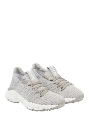 TOD'S Knitted Lace-up Sneakers - Grey