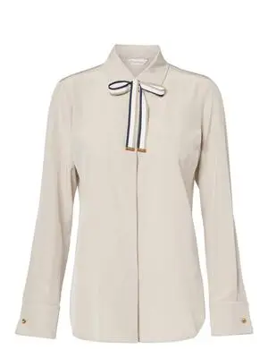 Max Mara Apollo Bow-detail Silk Crêpe Blouse - Beige