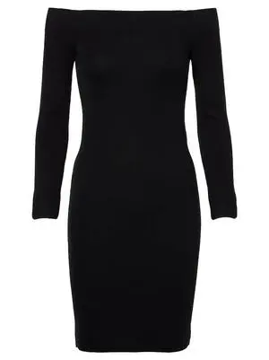 TOM FORD Off-shoulder Cashmere And Silk Minidress - Black