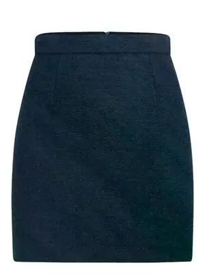 PATOU Organic-cotton Tweed Mini Skirt - Blue