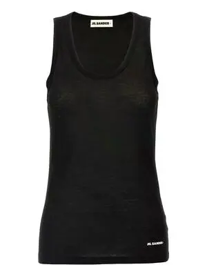 JIL SANDER Scoop-neck Tank Top - Black