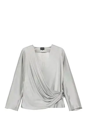 Giorgio Armani Silk Georgette Blouse - Grey
