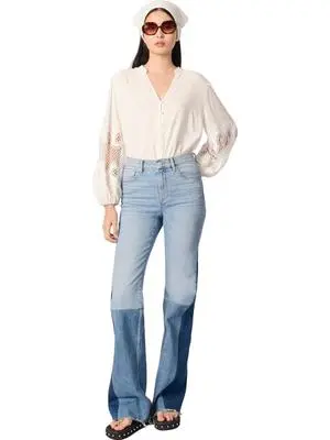 Maje Viscose Long Sleeve Blouse - Ecru