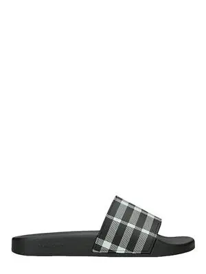 Burberry Furley Checked Rubber Slides Black/comb