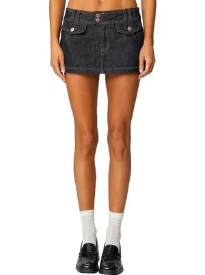 EDIKTED Rae Denim Mini Skort - Dark Blue