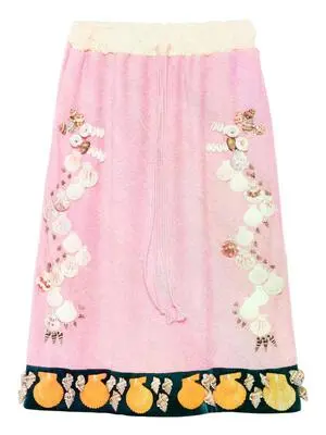 PENULTIMATE Shell-embroidered Skirt - Pink