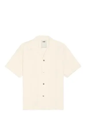Oas Ecru Bodega Canvas Shirt In Beige - White