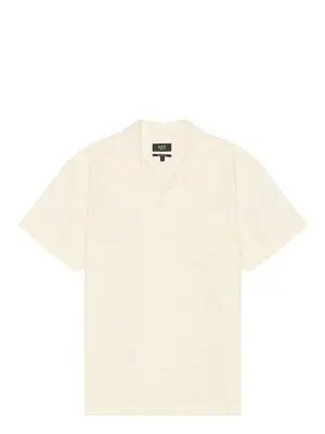 A.p.c. Chemisette Roy Short Sleeve Shirt In Cream - Ecru