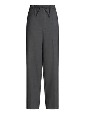 Sandro Wool-blend Twill Wide-leg Pants - Anthracite