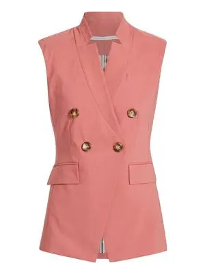 Veronica Beard Double-breasted Modal-blend Vest - Antique Rose