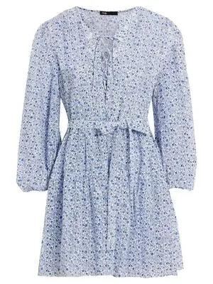 Maje Floral-print Woven Mini Dress - Light Blue