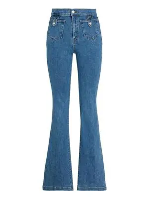 Veronica Beard Beverly High-rise Flared Jeans - Mid Denim