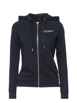 Armani Exchange Cotton Blend Full Zip Hoodie - Blue