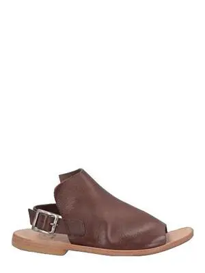 Moma Ankle Strap Leather Sandals - Brown