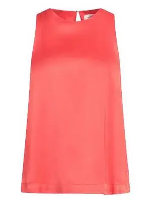 OTTOD'AME OTTOD'AME Sleeveless Boat Neck Top In Satin Red