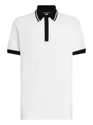 Dolce & Gabbana Contrast-trim Polo Shirt - White