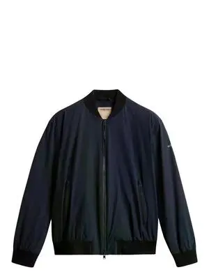 Woolrich Matt Stretch Bomber Jacket - Blue