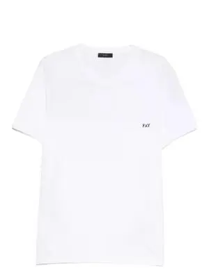 FAY Logo-embroidered T-shirt - White