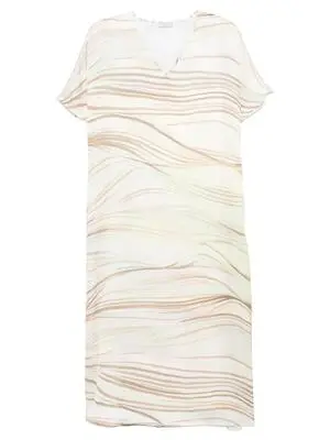 Peserico Striped Midi Dress - White