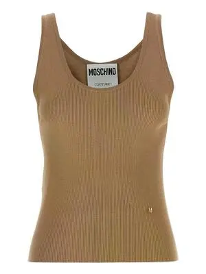 Moschino Ribbed Tank Top - Neutrals