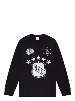OVO X Nhl Chicago Hawks Long Sleeve T-shirt - Black
