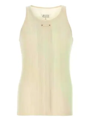 MAISON MARGIELA Logo-appliqué Tank Top - Neutrals