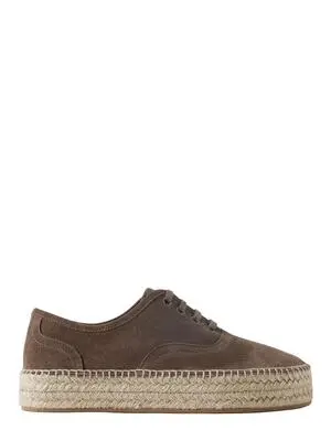 JW Anderson Suede Espadrille Platform Sneakers - Brown