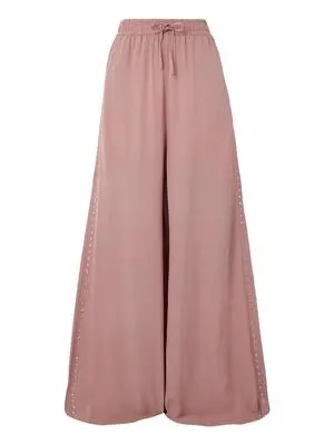 Stella McCartney Crystal-embellished Crepe Wide-leg Pants - Pink