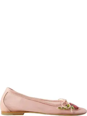 Simone Rocha Crystal-embellished Ballet Flats - Pink
