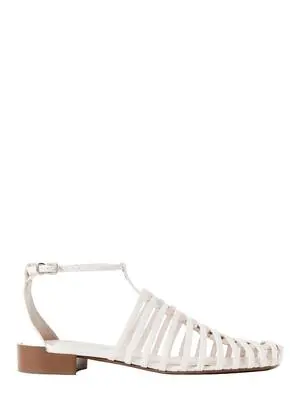 TOD'S Leather Caged Sandals - White