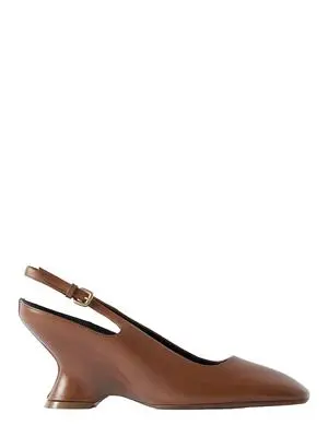 Dries Van Noten Leather Slingback Pumps - Brown