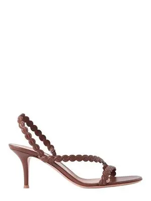 GIANVITO ROSSI Gianvito Rossi 80 Leather Slingback Sandals Tan