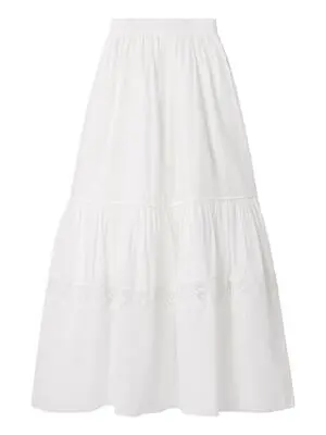 Aje Chant Crochet-trimmed Maxi Skirt - White