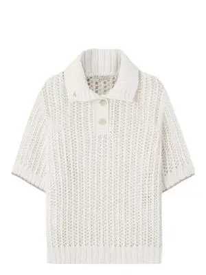 BRUNELLO CUCINELLI Brunello Cucinelli Open-knit Cotton Polo Shirt