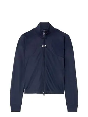 COURREGES Interlock Appliquéd Jersey Track Jacket - Blue