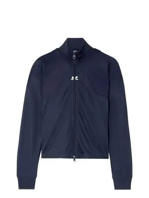 COURREGES COURREGES Interlock Appliquéd Jersey Track Jacket Navy