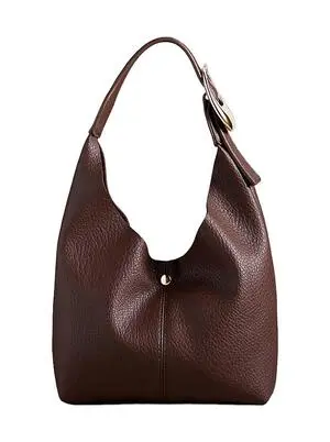 Anthropologie Love Knot Mini Buckle Slouchy Tote Bag - Brown