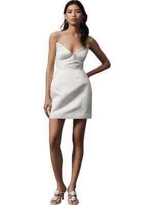 Bhldn Strapless Pointed-neck Mini Dress - Ivory