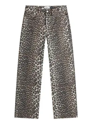 GANNI Izey Print Jeans - Leopard