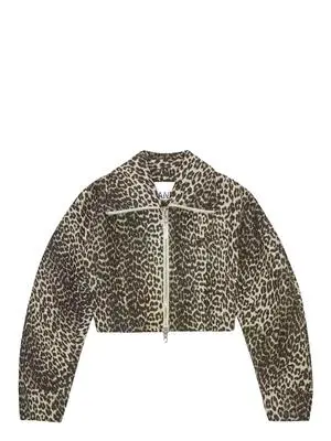 GANNI Leopard-print Jacket - White