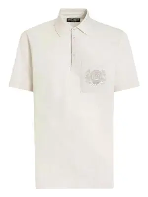 Dolce & Gabbana Logo-embroidered Polo Shirt - Neutrals