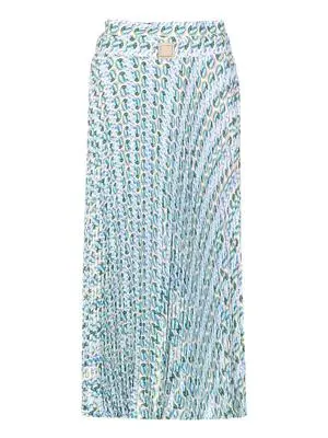 Tory Burch Abstract-print Maxi Skirt - Blue