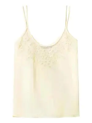 TWINSET Embroidered Satin Top - Neutrals