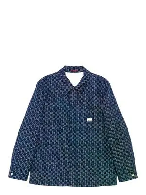 Gucci Gg Shadow-jacquard Cotton Jacket - Blue
