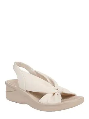 BZEES Serenade Slingback Wedge Sandal - Cream