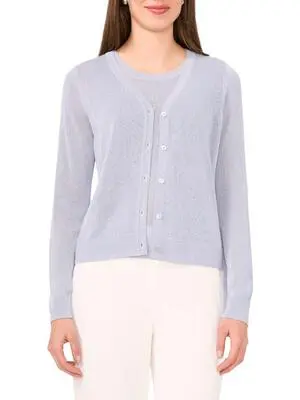 Halogen V-Neck Cardigan Blue Fog