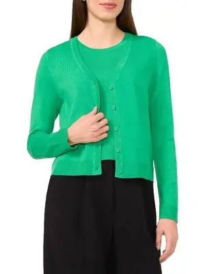 Halogen V-Neck Cardigan Vivid Green