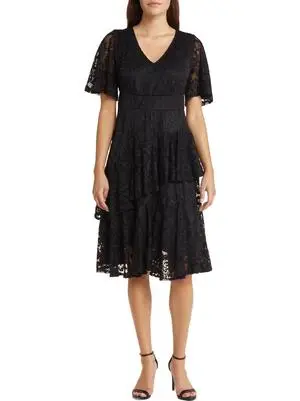 KIYONNA Lace Affair Cocktail Dress - Onyx